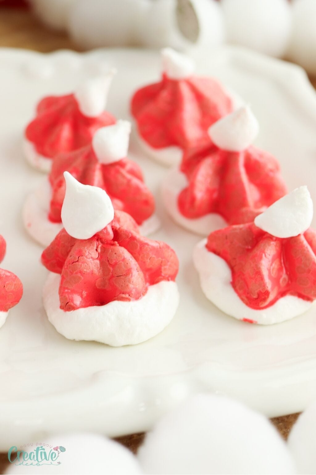 Santa Hat Christmas Meringue Cookies - Easy Peasy Creative Ideas