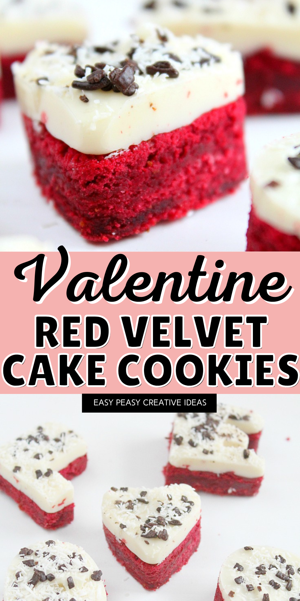 Valentine's Day Red Velvet Cake Cookies - Easy Peasy Creative Ideas