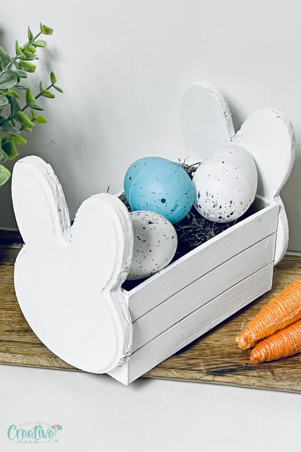 Adorable DIY Farmhouse Bunny Crate - Easy Peasy Creative Ideas