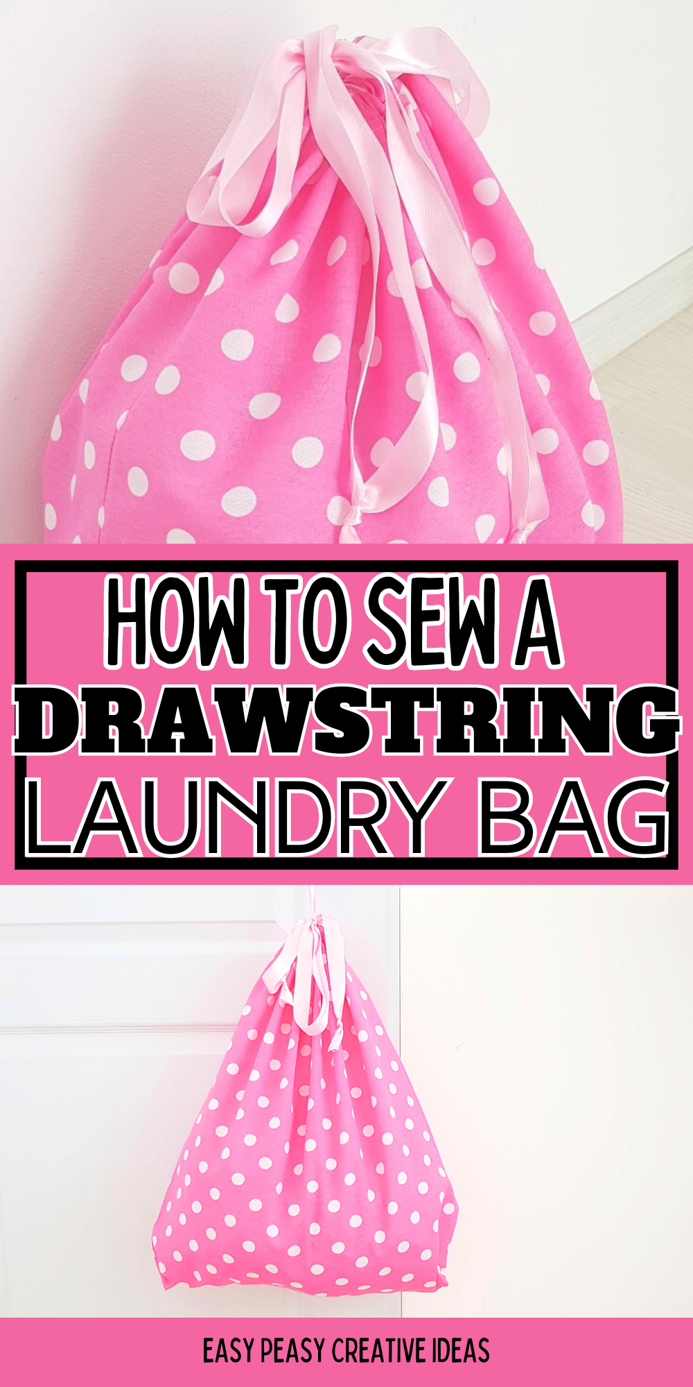 Drawstring Laundry Bag Sewing Tutorial - Easy Peasy Creative Ideas