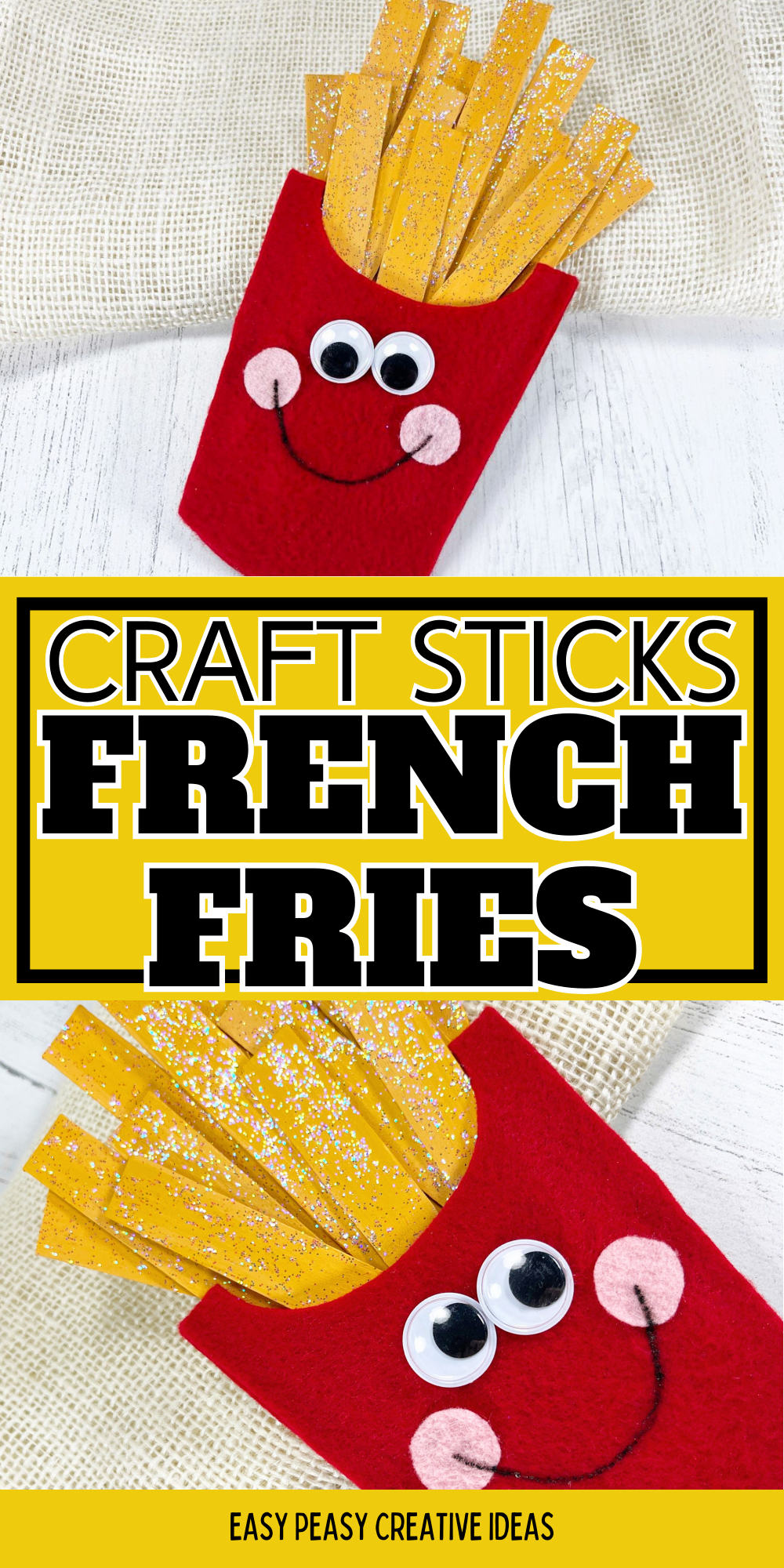 French fries craft with craft sticks - Easy Peasy Creative Ideas